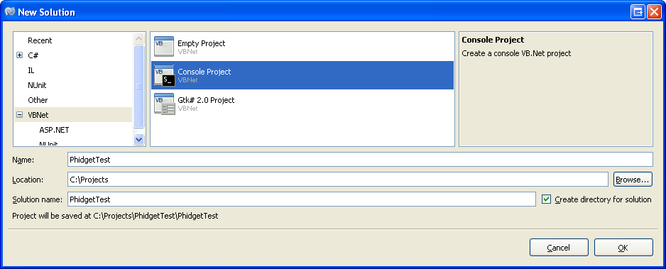 Language Visual Basic Net Phidgets Legacy Support