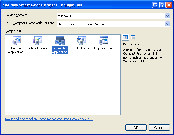 Language Visual Basic Net Compact Framework Phidgets Legacy Support 