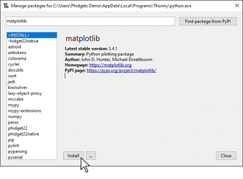 Graphing in Python with Matplotlib - Phidgets