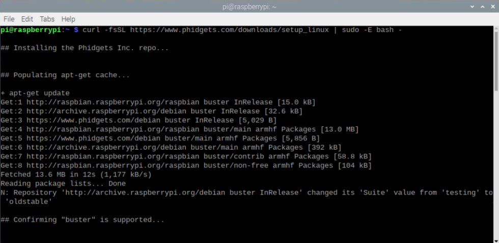 Raspberry Pi - Install - Phidgets
