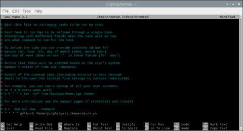 Raspberry Pi - Cron - Phidgets