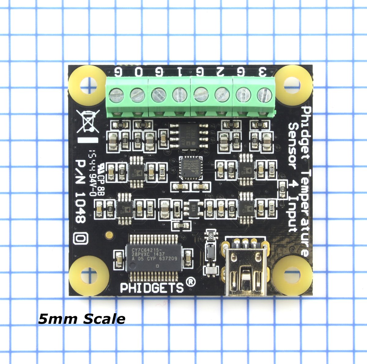 PhidgetTemperatureSensor 4-Input - 1048_0 at Phidgets