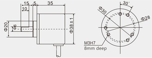 Rotary Encoder - 6mm Solid Shaft 1000CPR with Index - ENC4122_0 - Phidgets